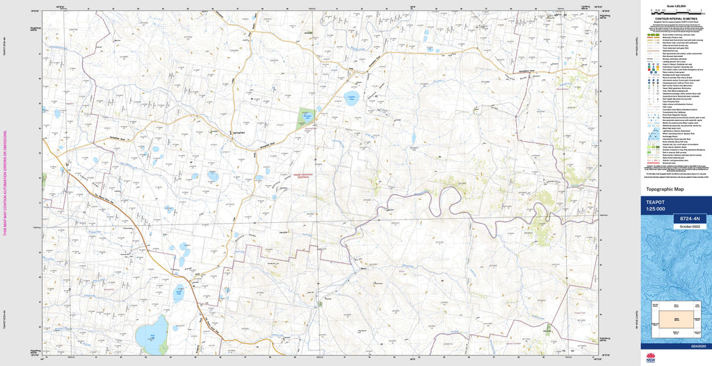 Teapot 8724-4N NSW 1:25k Topographic Map | Shop Mapworld