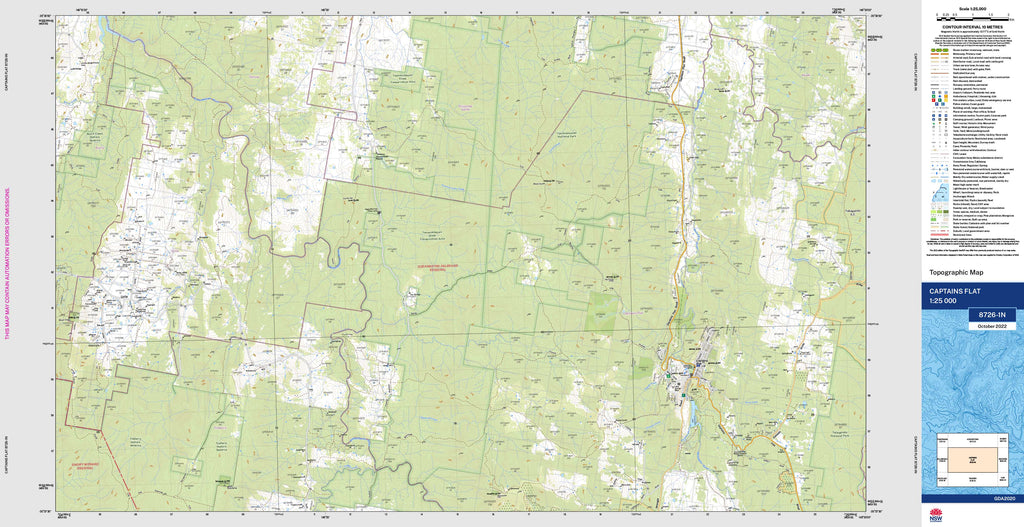 Captains Flat 8726-1N 1:25k NSW Topographic Map | Shop Mapworld
