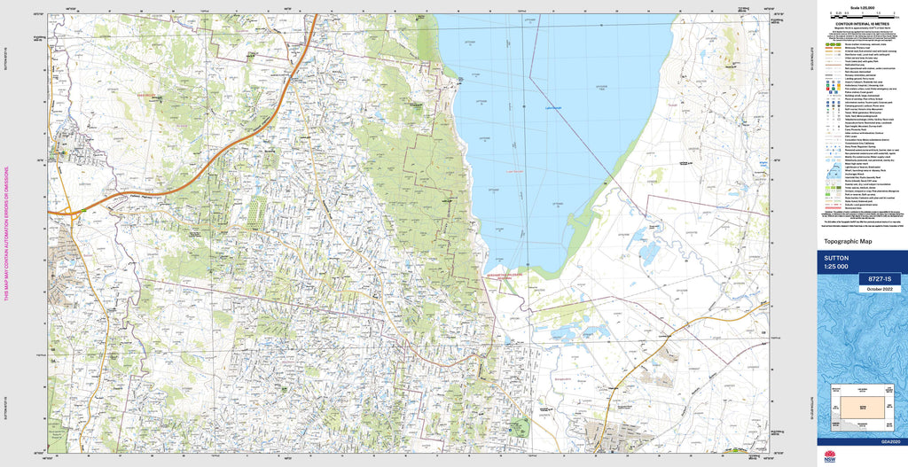 Sutton 8727-1S NSW 1:25k Topographic Map | Shop Mapworld