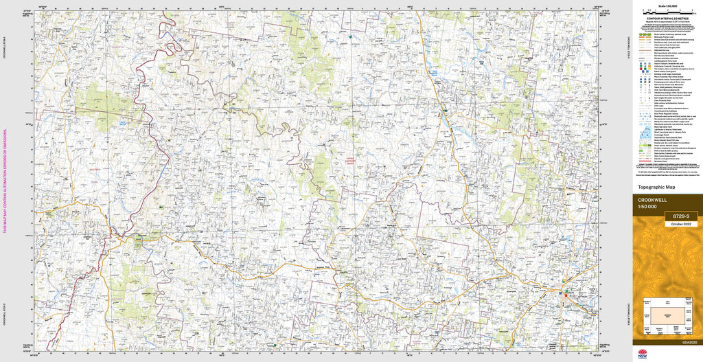 Crookwell 8729-S 1:50k Topographic Map | Shop Mapworld