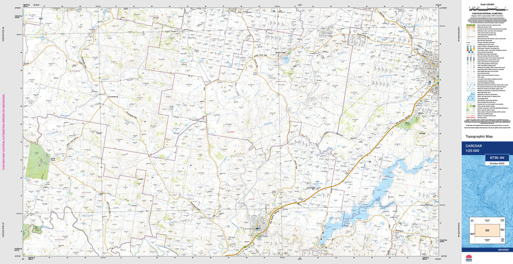Carcoar 8730-4N NSW 1:25k Topographic Map | Shop Mapworld