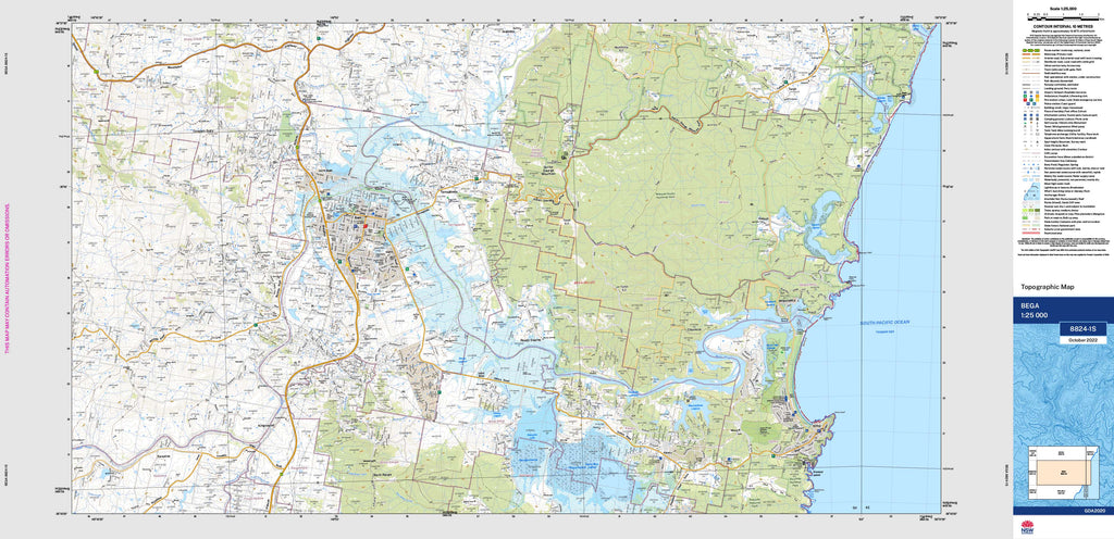 Bega 8824-1S NSW Topographic Map | Shop Mapworld