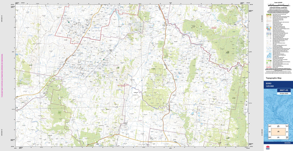 Boro 8827-4S NSW Topographic Map | Shop Mapworld