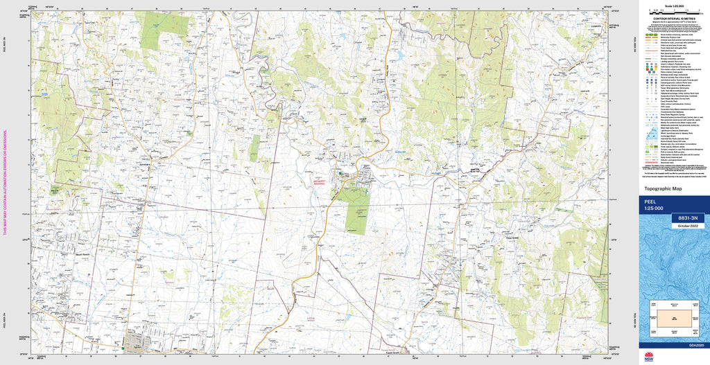Peel 8831-3N NSW 1:25k Topographic Map | Shop Mapworld