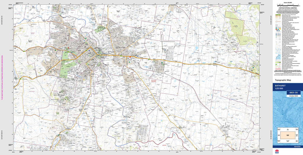 Bathurst 8831-3S NSW Topographic Map | Shop Mapworld