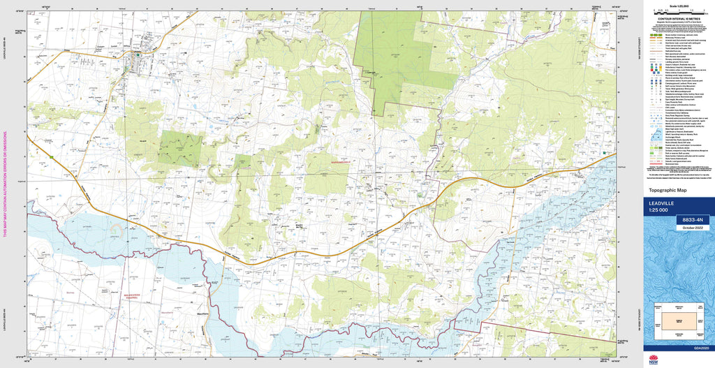 Leadville 8833-4N NSW 1:25k Topographic Map | Shop Mapworld