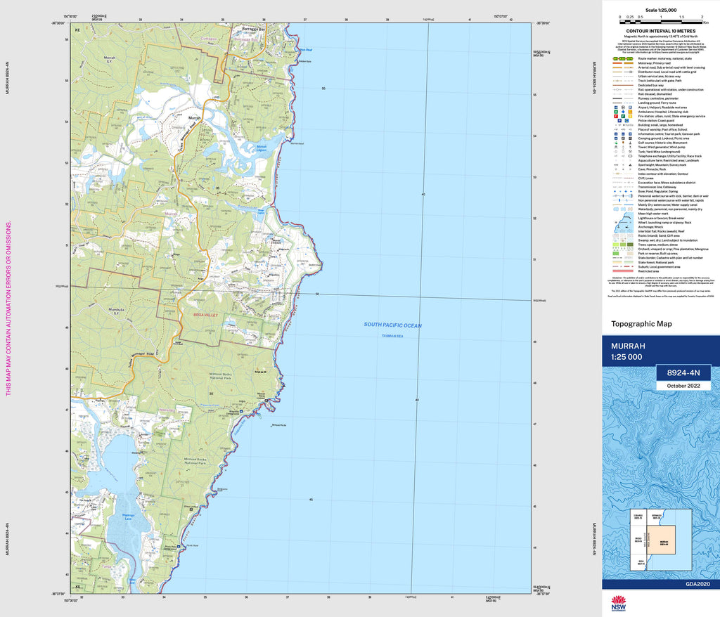 Murrah 8924-4N NSW 1:25k Topographic Map | Shop Mapworld