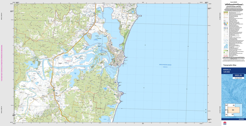 Bodalla 8925-4N NSW Topographic Map | Shop Mapworld
