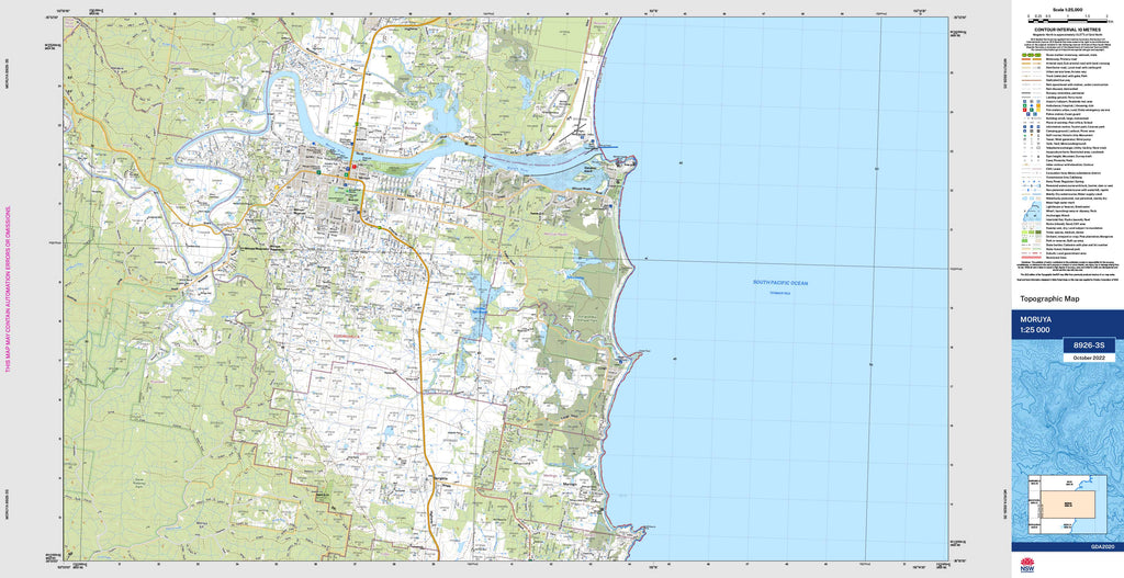 Moruya 8926-3S NSW 1:25k Topographic Map | Shop Mapworld