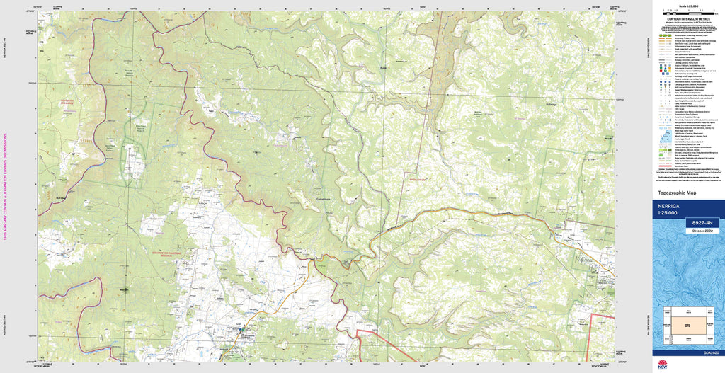 Nerriga 8927-4N NSW 1:25k Topographic Map | Shop Mapworld
