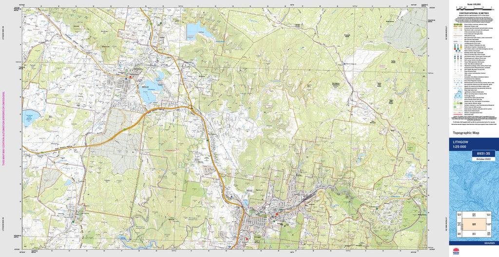 Lithgow 8931-3S LPI 1:25k NSW Topographic Map | Shop Mapworld