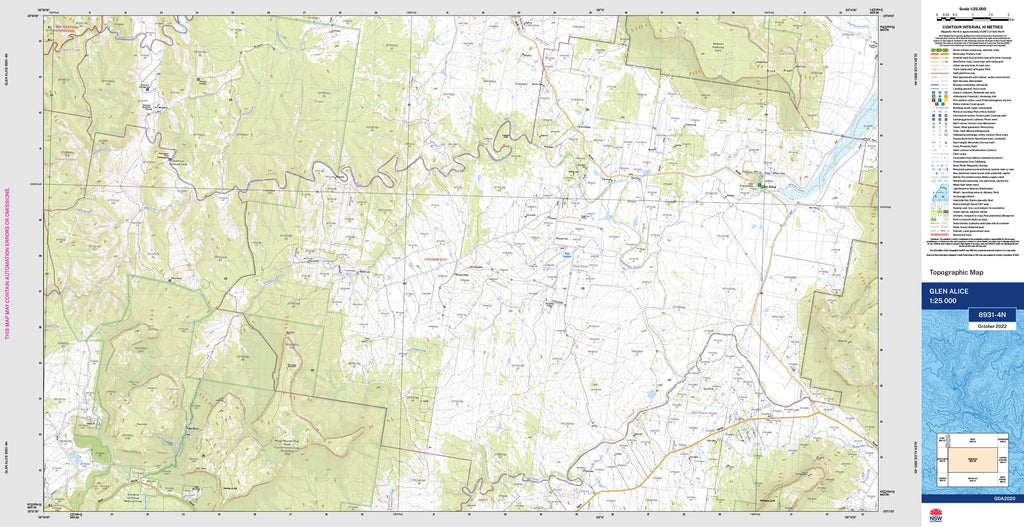 Glen Alice 8931-4N NSW 1:25k Topographic Map | Shop Mapworld