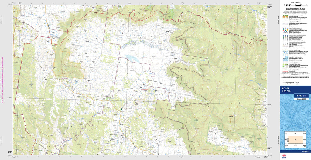 Bogee 8932-3S NSW 1:25k Topographic Map | Shop Mapworld