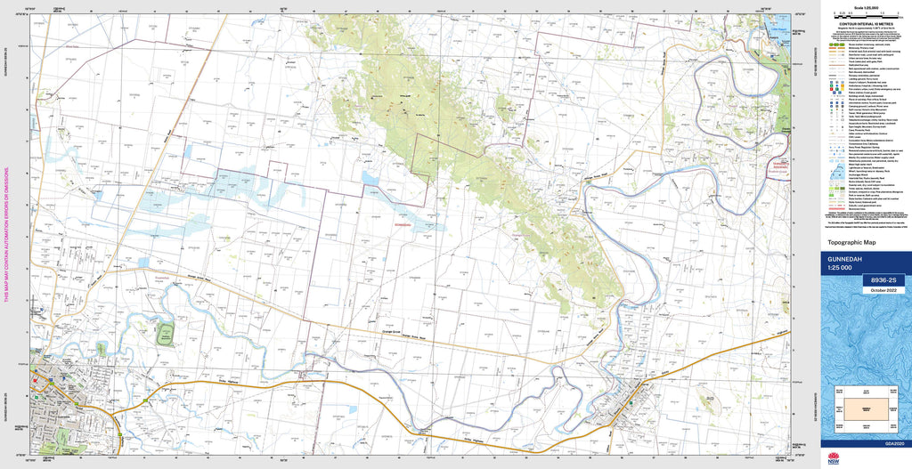 Gunnedah 8936-2S NSW 1:25k Topographic Map | Shop Mapworld