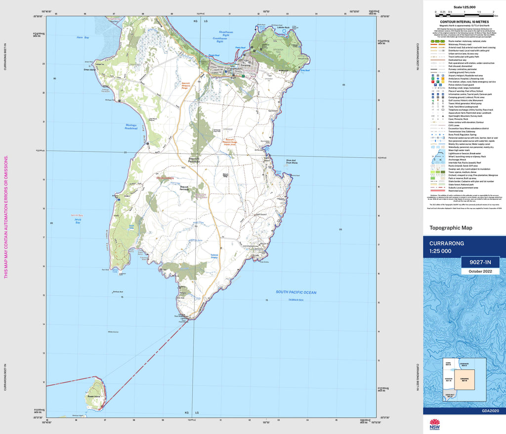 Currarong 9027-1N NSW 1:25k Topographic Map | Shop Mapworld