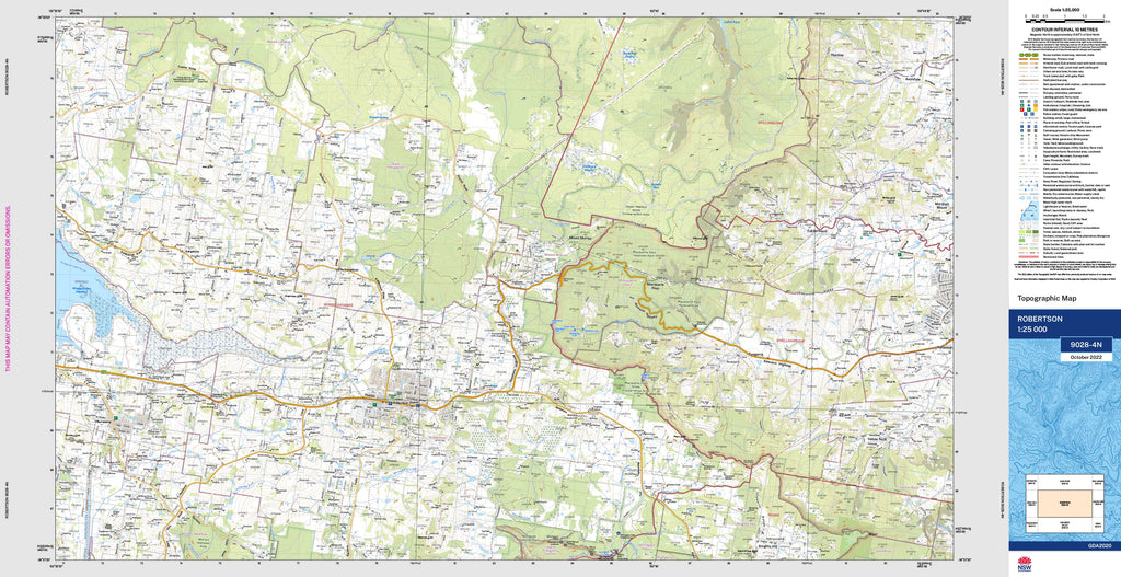 Robertson 9028-4N NSW 1:25k Topographic Map | Shop Mapworld