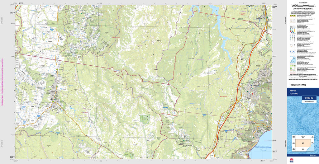 Appin 9029-1S LPI 1:25k NSW Topographic Map | Shop Mapworld