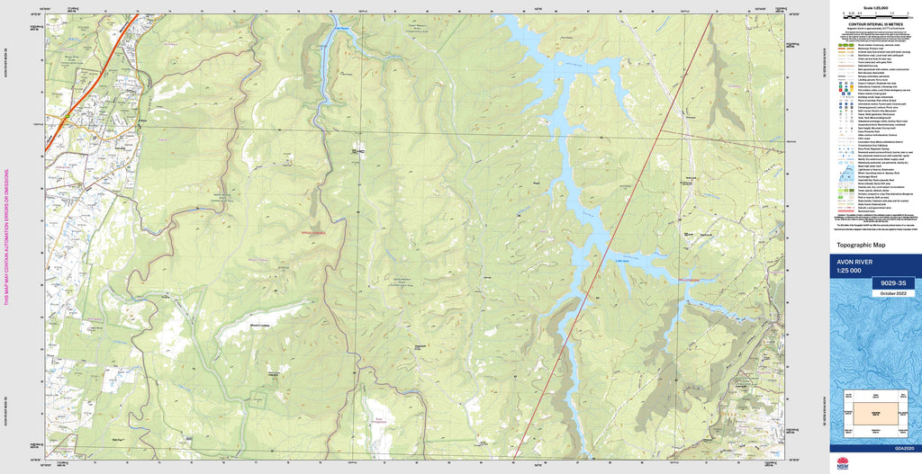 Avon River 9029-3S NSW 1:25k Topographic Map | Shop Mapworld