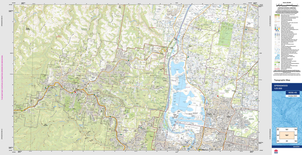 Springwood 9030-4S NSW 1:25k Topographic Map | Shop Mapworld