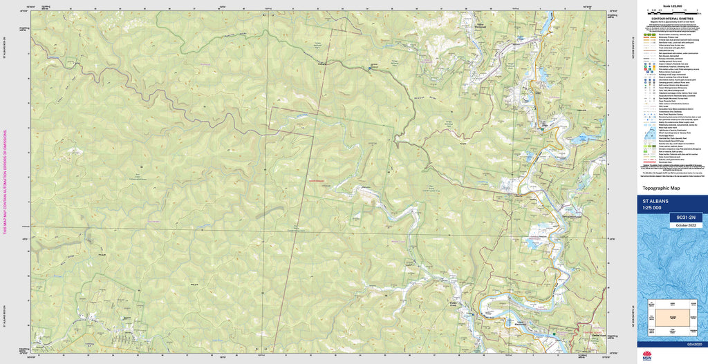 St Albans 9031-2N NSW 1:25k Topographic Map | Shop Mapworld