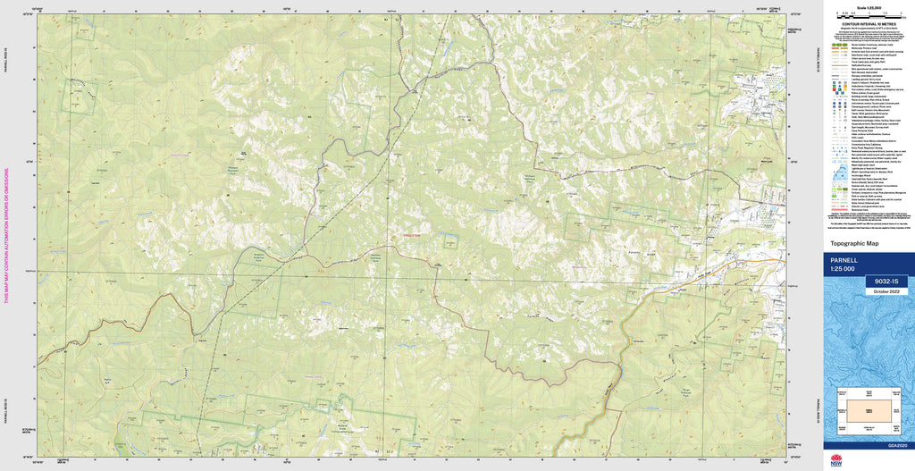 Parnell 9032-1S NSW 1:25k Topographic Map | Shop Mapworld