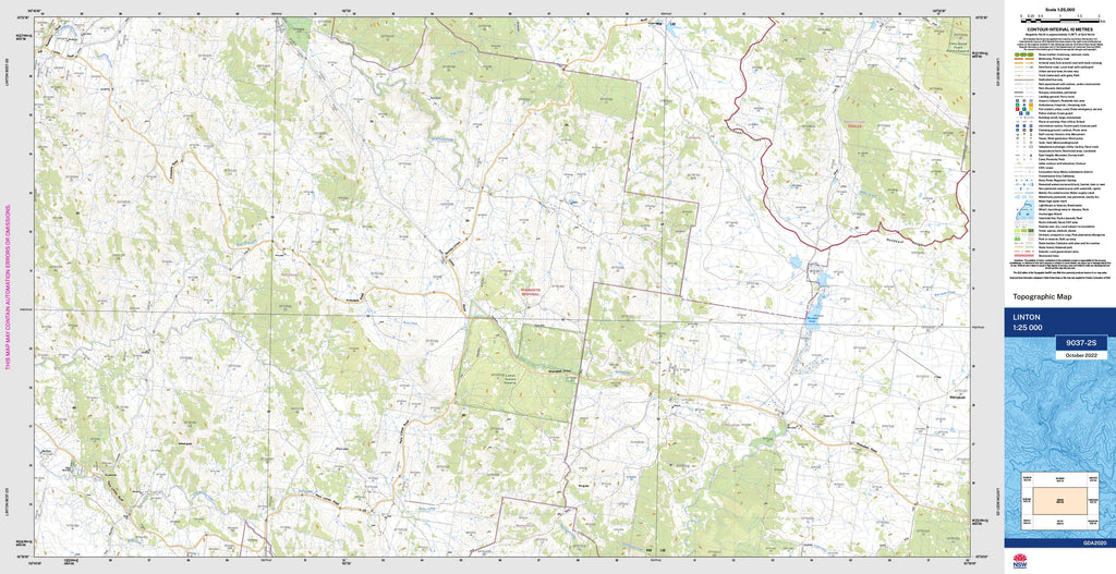 Linton 9037-2S NSW 1:25k Topographic Map | Shop Mapworld