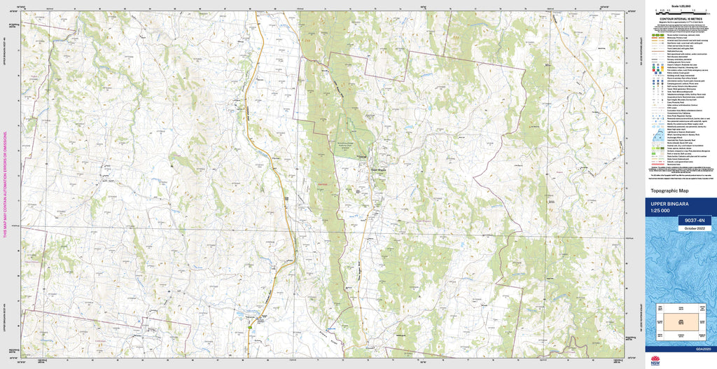 Upper Bingara 9037-4N NSW 1:25k Topographic Map | Shop Mapworld