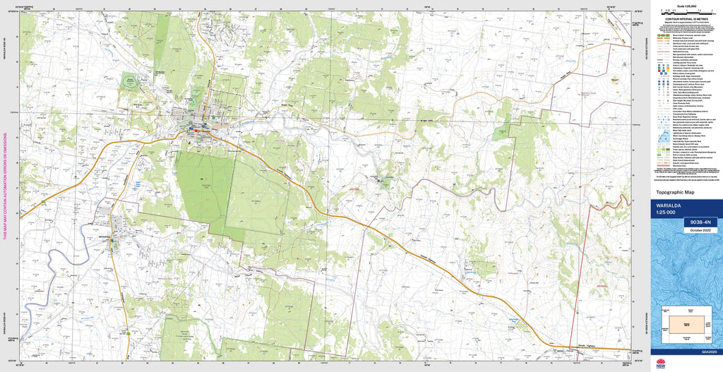 Warialda 9038-4N NSW 1:25k Topographic Map | Shop Mapworld