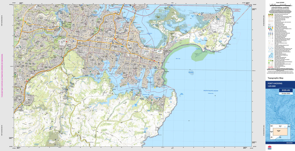 Port Hacking 9129-4N LPI 1:25k NSW Topographic Map | Shop Mapworld