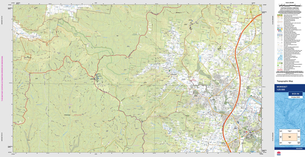 Morisset 9131-1N LPI 1:25k NSW Topographic Map | Shop Mapworld