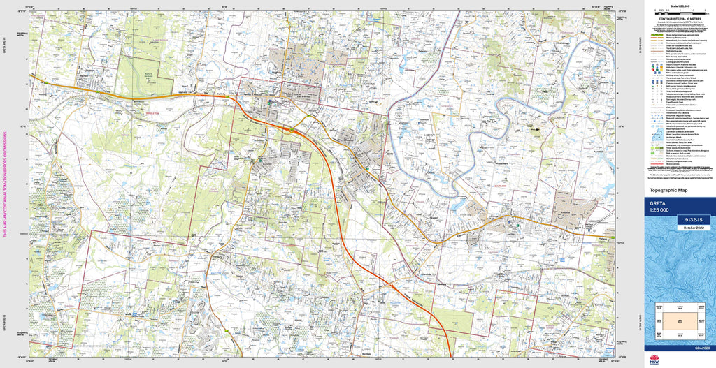 Greta 9132-1S NSW 1:25k Topographic Map | Shop Mapworld