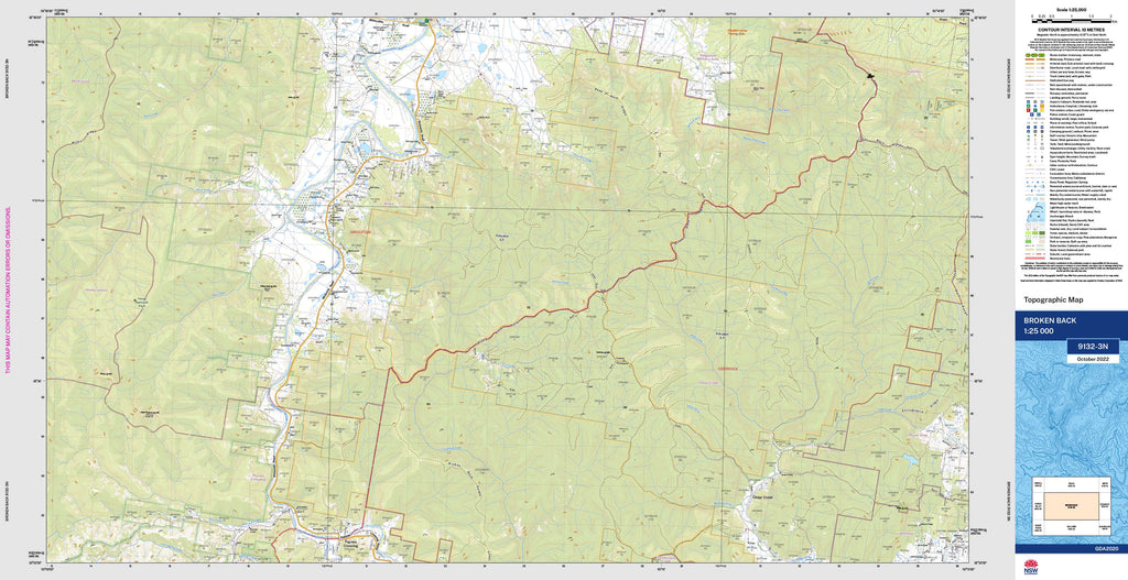 Broken Back 9132-3N NSW Topographic Map | Shop Mapworld