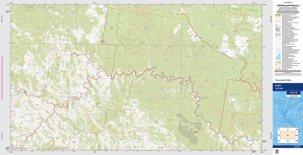 Barry 9134-1N NSW Topographic Map | Shop Mapworld
