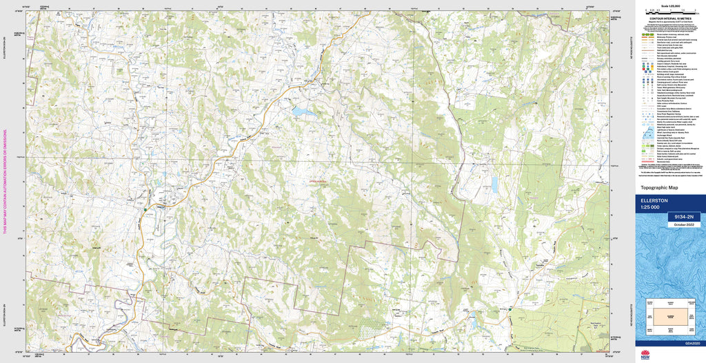 Ellerston 9134-2N NSW 1:25k Topographic Map | Shop Mapworld