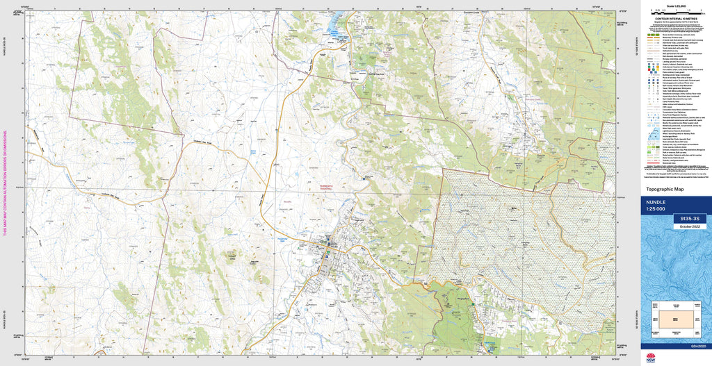 Nundle 9135-3S NSW 1:25k Topographic Map | Shop Mapworld