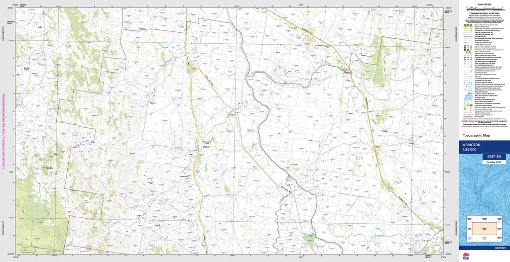 Abington 9137-3N LPI 1:25k NSW Topographic Map | Shop Mapworld