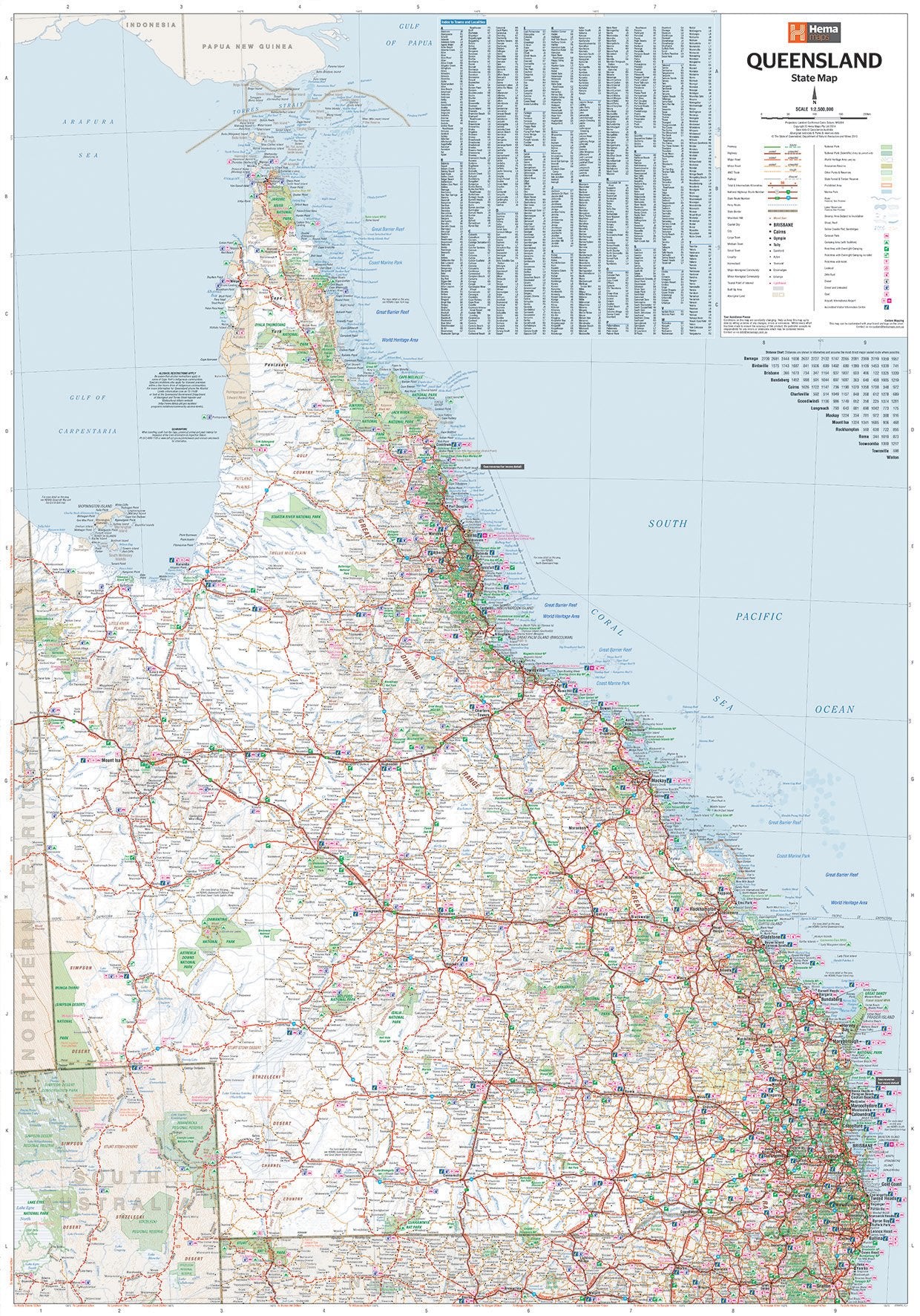 Queensland Hema State Map, Buy Map of Queensland - Mapworld