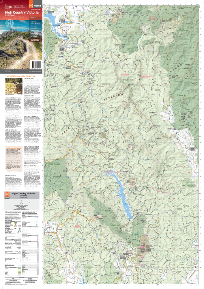 Victorian High Country SW 100K Map – Hema | Mapworld