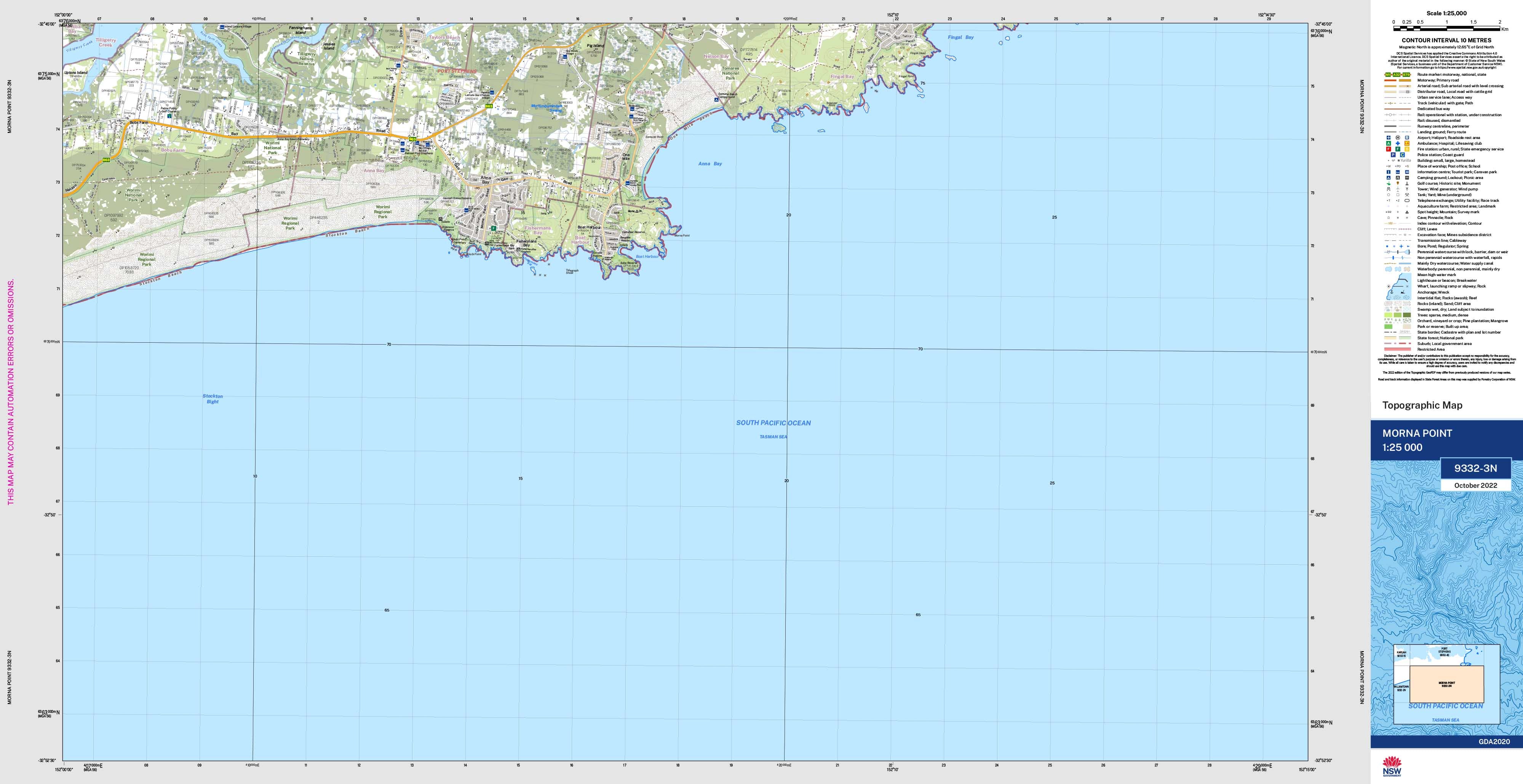 Morna Point 932-3N NSW 1:25k Topographic Map | Shop Mapworld
