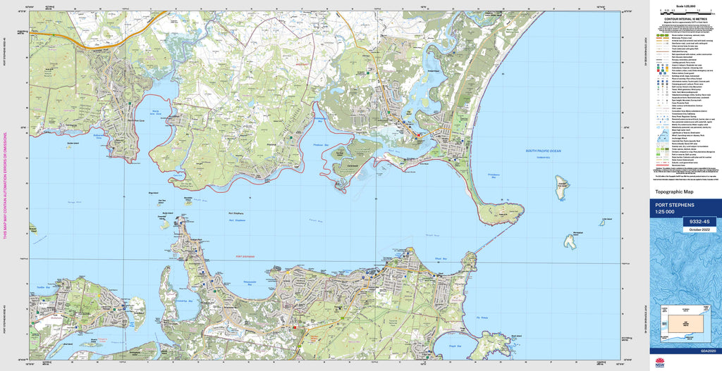 Port Stephens 9332-4S NSW 1:25k Topographic Map | Shop Mapworld