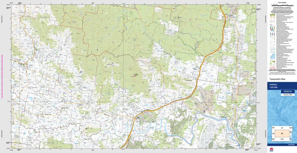 Nabiac 9333-1N NSW 1:25k Topographic Map | Shop Mapworld
