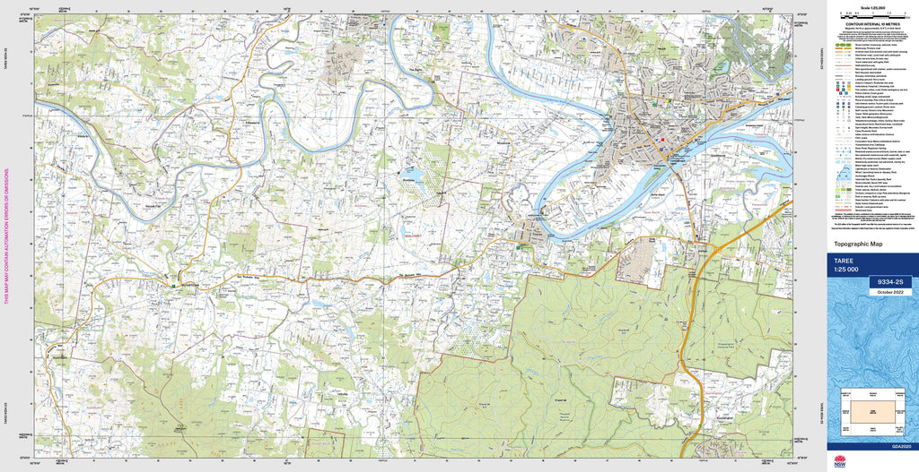 Taree 9334-2S NSW 1:25k Topographic Map | Shop Mapworld