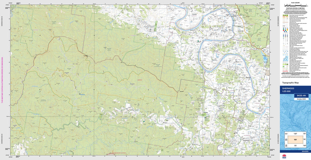 Sherwood 9435-4N NSW 1:25k Topographic Map | Shop Mapworld