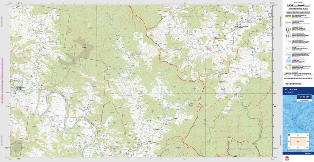 Bellbrook 9436-3N NSW Topographic Map | Shop Mapworld