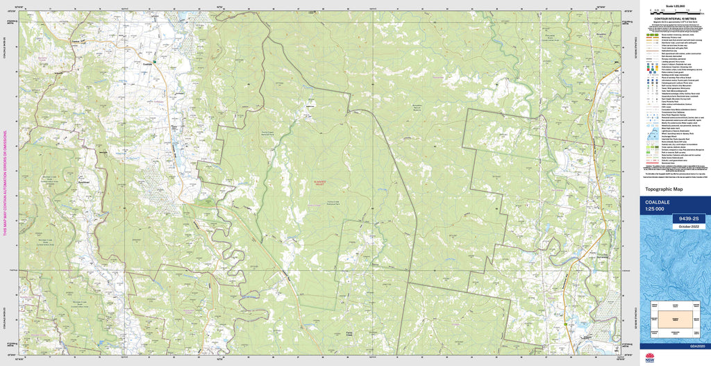 Coaldale 9439-2S NSW 1:25k Topographic Map | Shop Mapworld