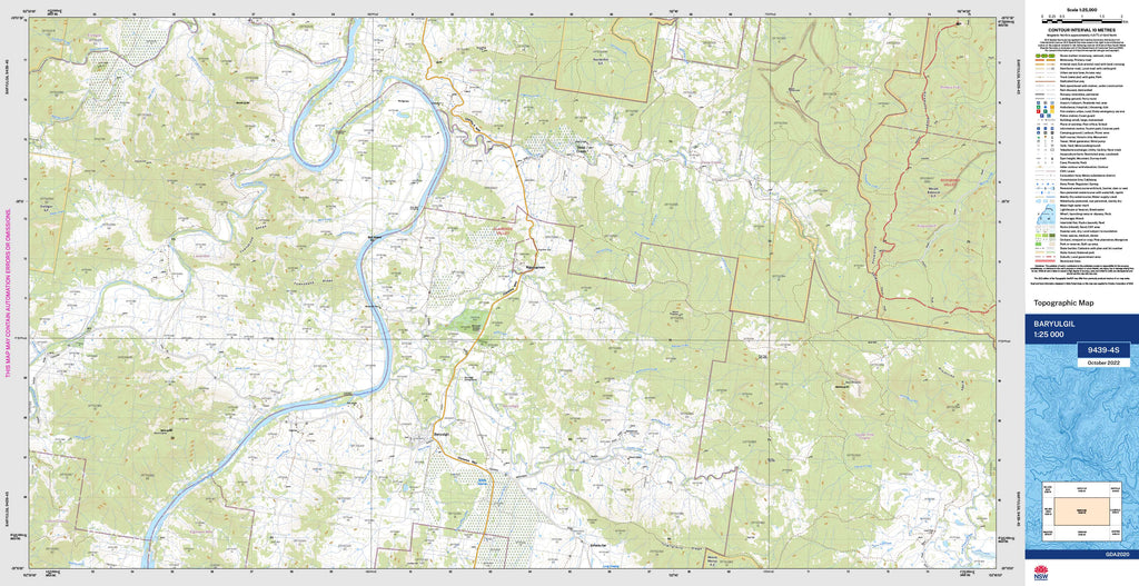 Baryulgil 9439-4S NSW 1:25k Topographic Map | Shop Mapworld