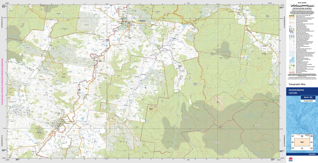 Woodenbong 9441-3S NSW 1:25k Topographic Map | Shop Mapworld