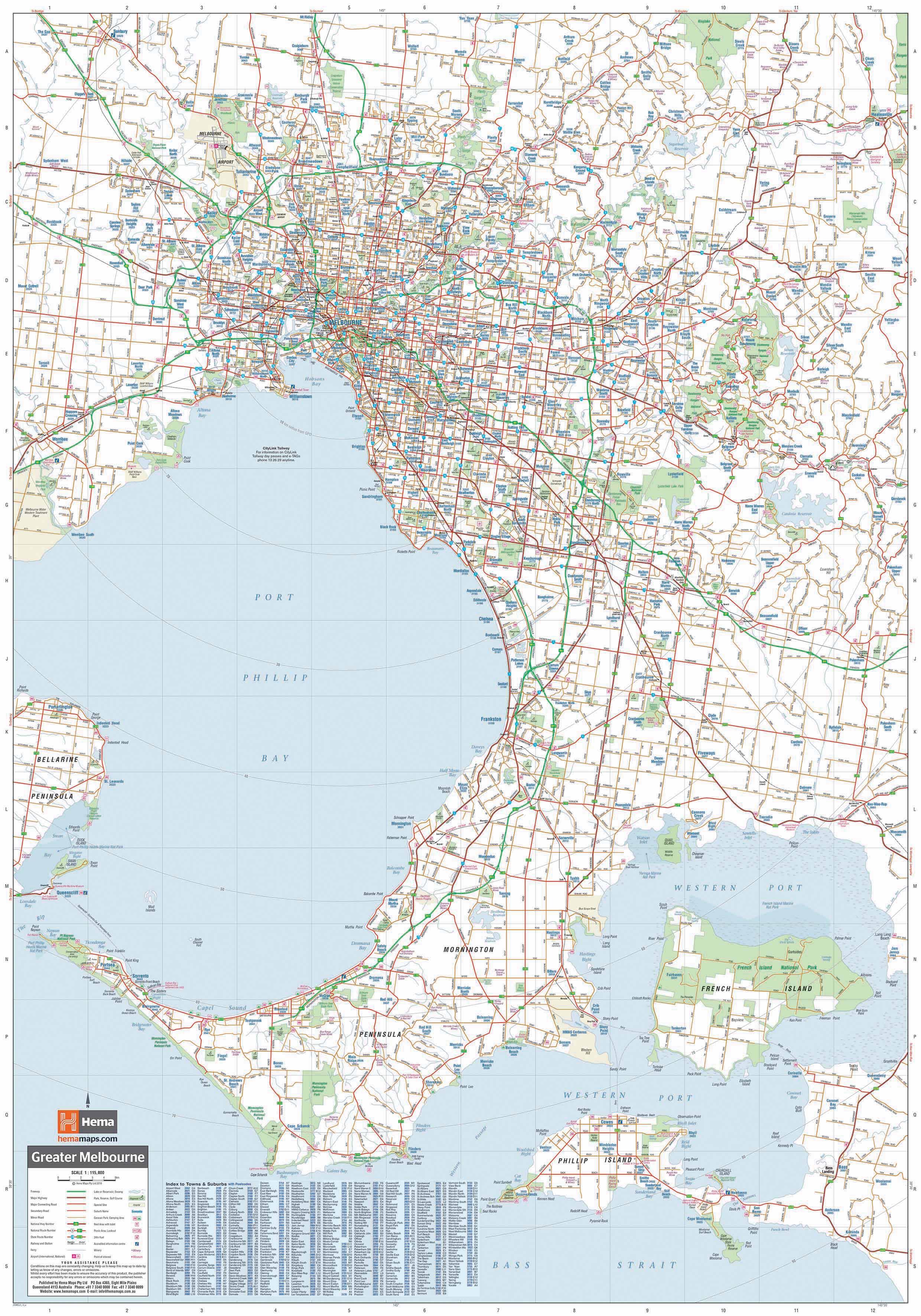 Greater Melbourne Hema Map, Buy Map of Melbourne - Mapworld
