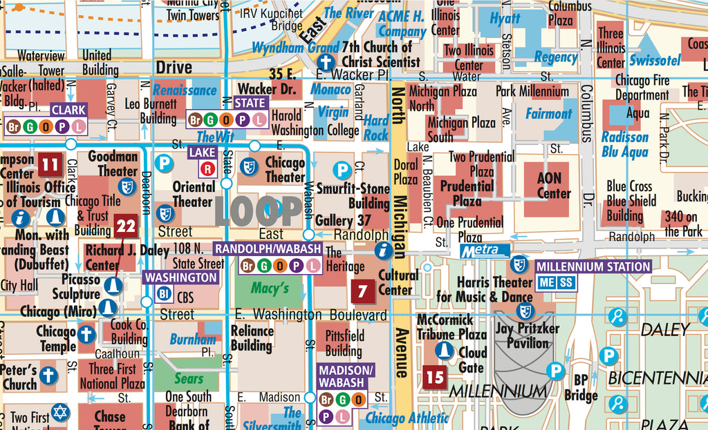 Chicago Borch, Buy Map of Chicago - Mapworld