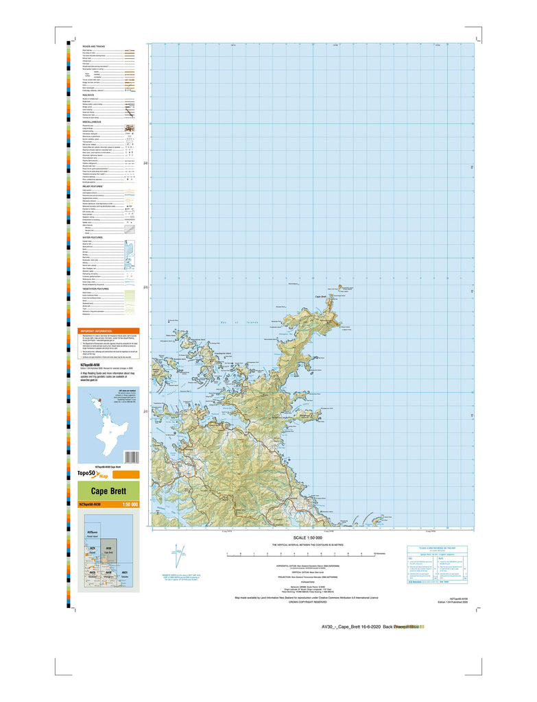 Buy AV30 - Cape Brett Topo50 map